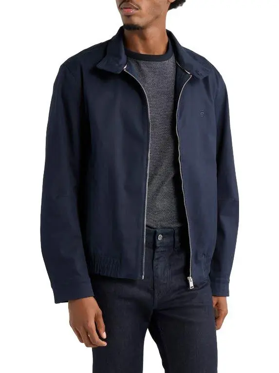 BOSS H-coiner Cotton Blend Bomber Jacket - Dark Blue