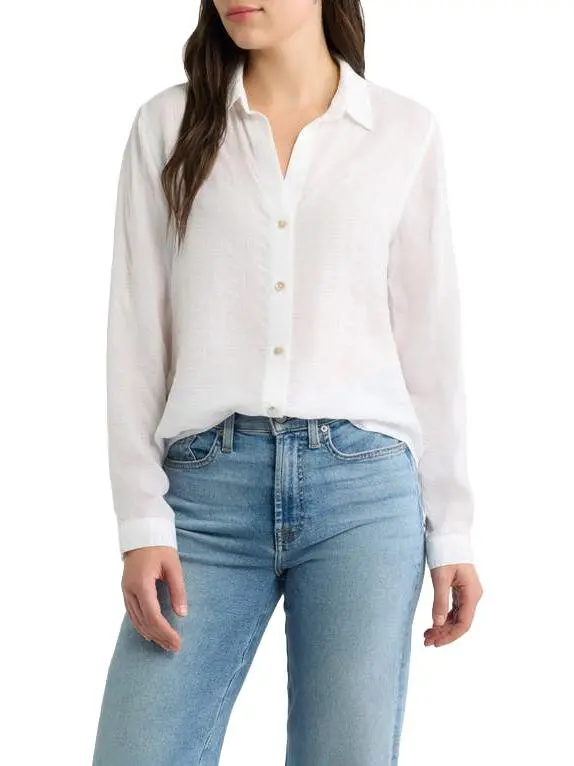 CLOTH & STONE Texture Button-up Shirt - White