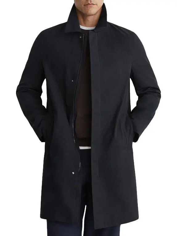 REISS Lawlen Technical Long Jacket - Navy