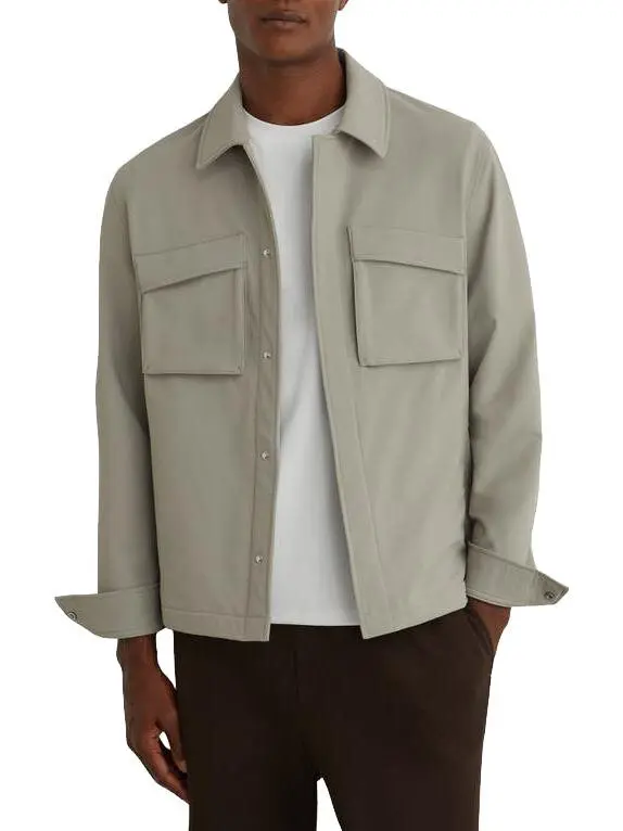 REISS Divide Technical Overshirt - Stone