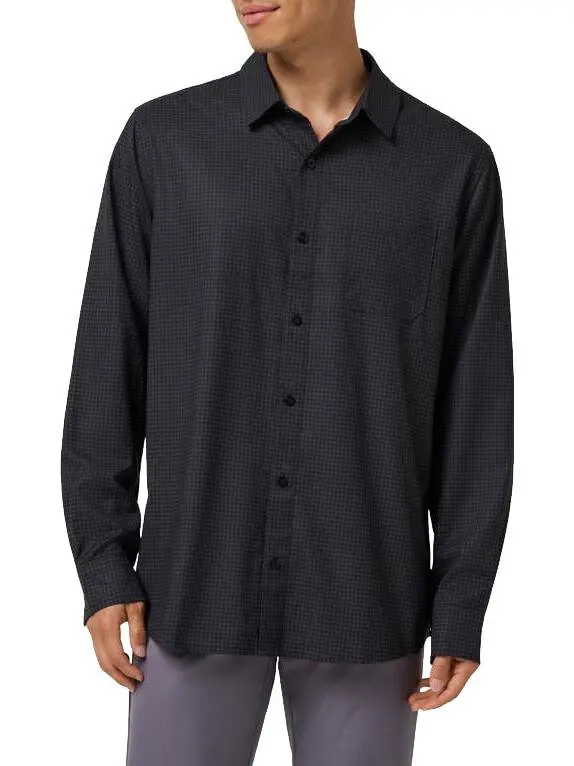 Travis Mathew Techwoven Long Sleeve Button-up Shirt - Black