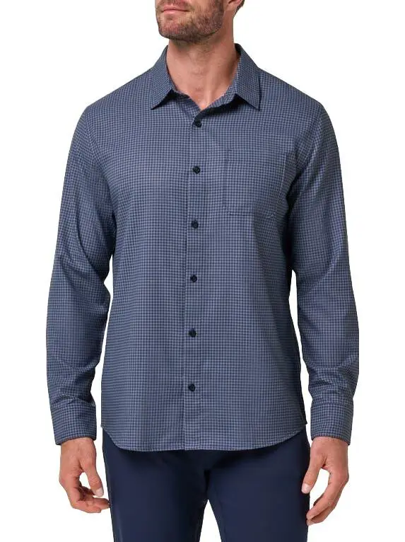 Travis Mathew Techwoven Long Sleeve Button-up Shirt - Total Eclipse