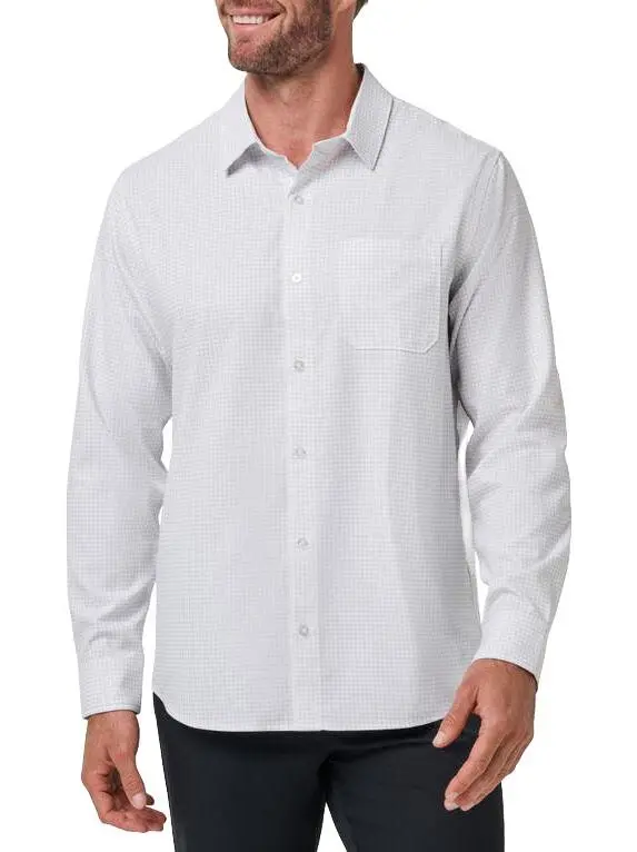 Travis Mathew Techwoven Long Sleeve Button-up Shirt - White