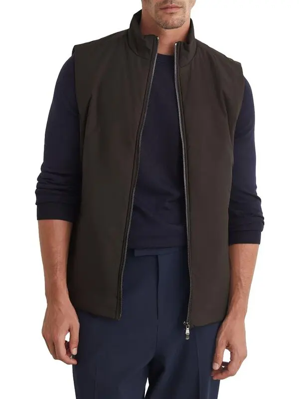 REISS Axel Padded Vest - Dark Brown