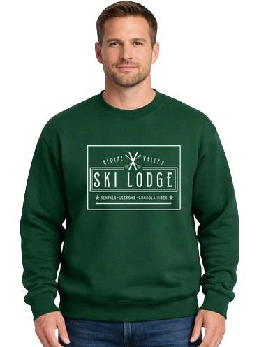 SIMPLY SAGE MARKET Alpine Valley Ski Lodge Graphic Sweatshirt - Forest