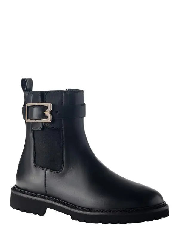 Bruno Magli Moneta Leather Ankle Bootie - Black Leather