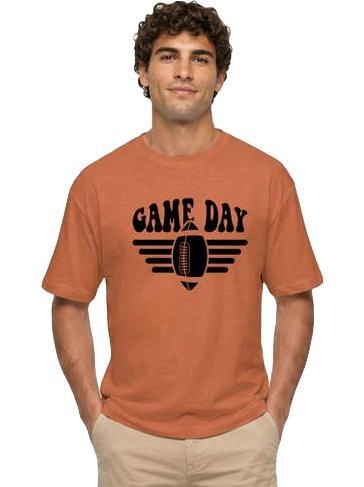 SIMPLY SAGE MARKET Football Game Day Stripes Garment Dyed Graphic T-shirt - Yam