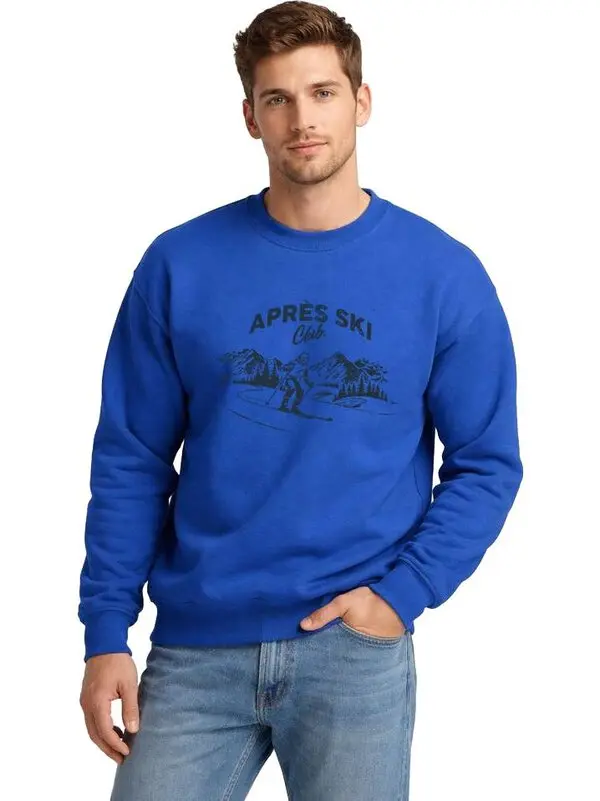 SIMPLY SAGE MARKET Aprés Ski Club Mountains Graphic Sweatshirt - Royal