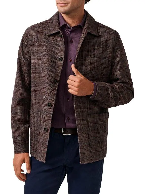David Donahue Wool Shirt Jacket - Brown