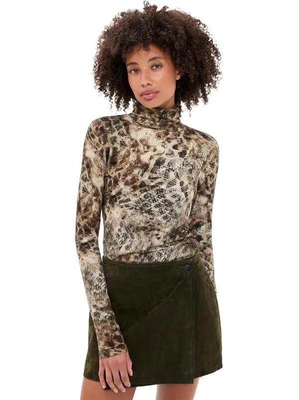 Ramy Brook Python Thea Turtleneck - Bone Python