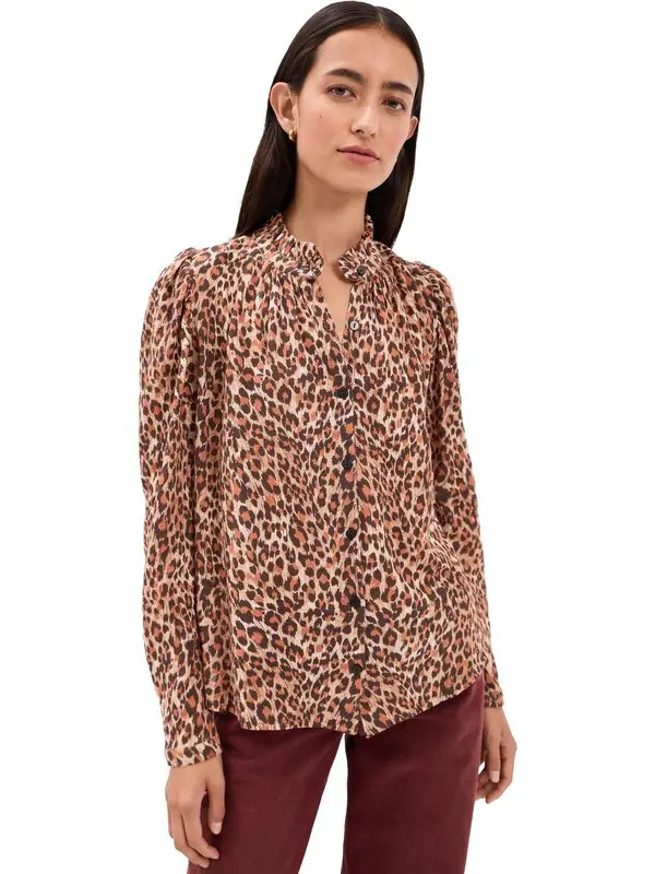 Alix Of Bohemia Artemis Leopard Trek Shirt - Medium Brown