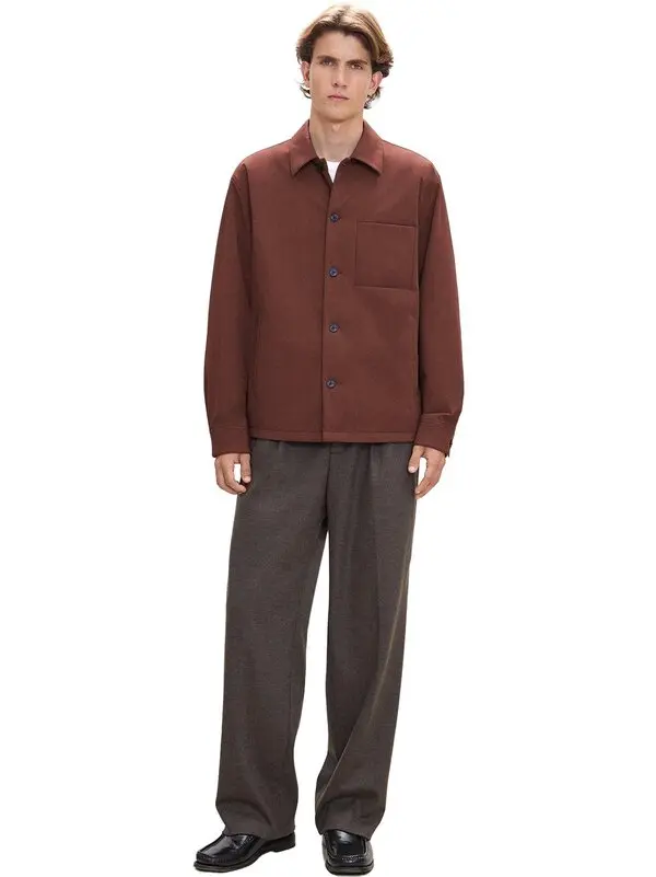 Theory Overshirt In Motion Nylon - Deep Auburn