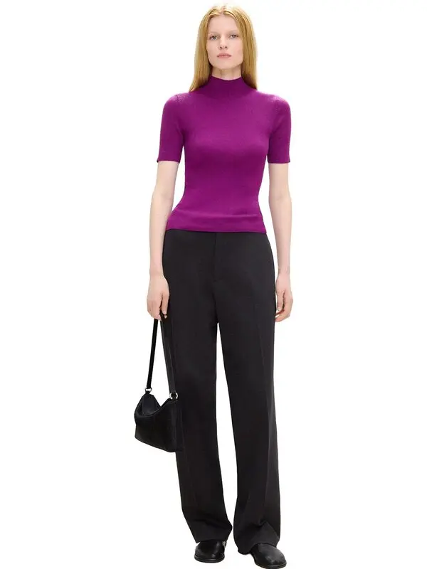 Theory Silvie Shoulder Bag In Calf Hair - Black