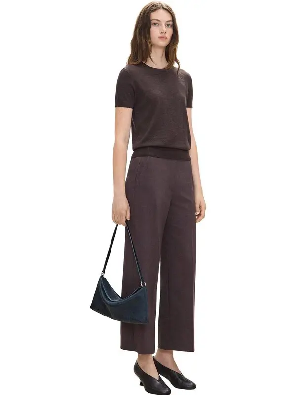 Theory Silvie Shoulder Bag In Calf Hair - Dark Pine
