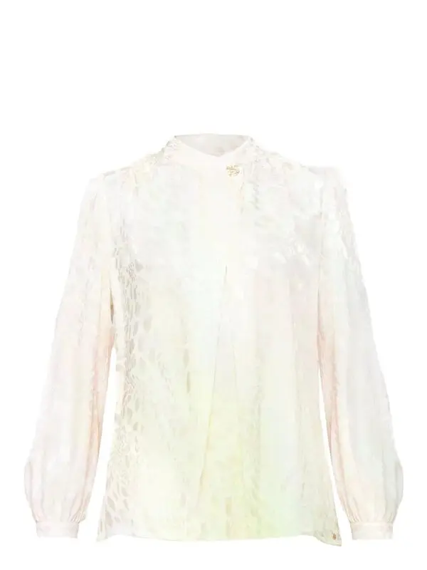 NISSA Leopard-print Viscose Top - Neutrals