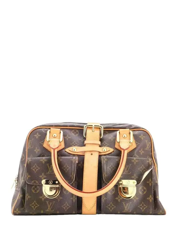 LOUIS VUITTON Manhattan Handbag Monogram Canvas Gm Satchel - Brown