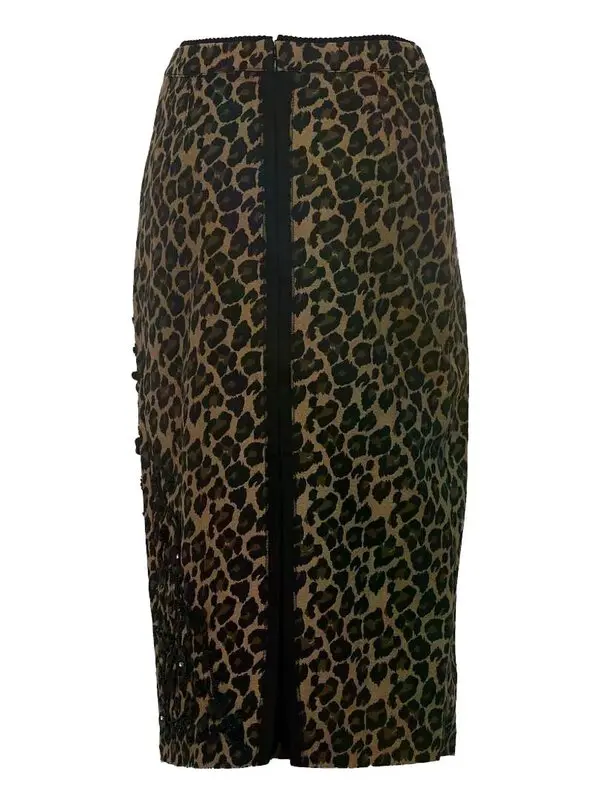 Essentiel Antwerp Kasey Leopard-print Midi Skirt - Brown