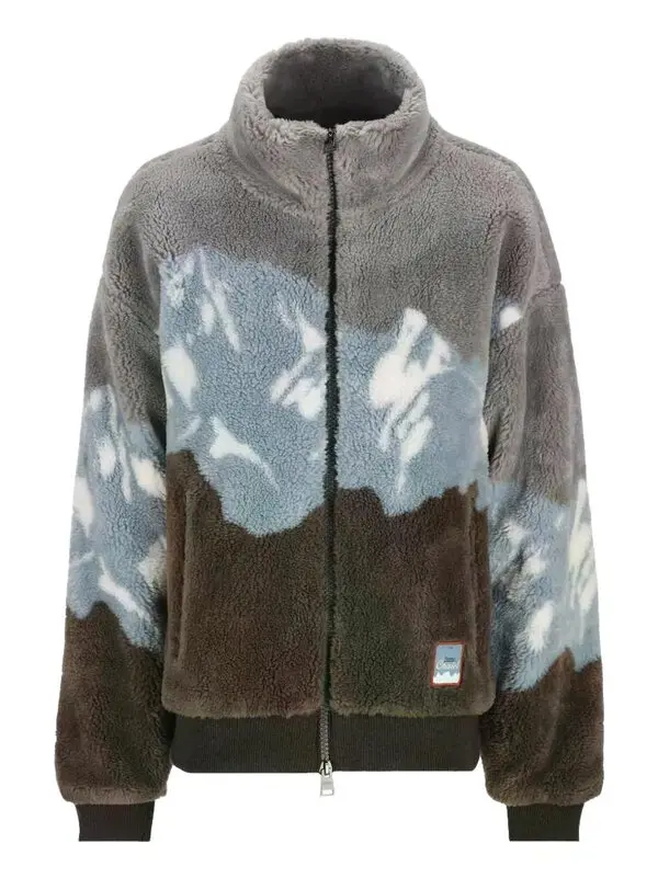 Herno Alpine Teddy Mountain-print Faux-shearling Jacket - Grey
