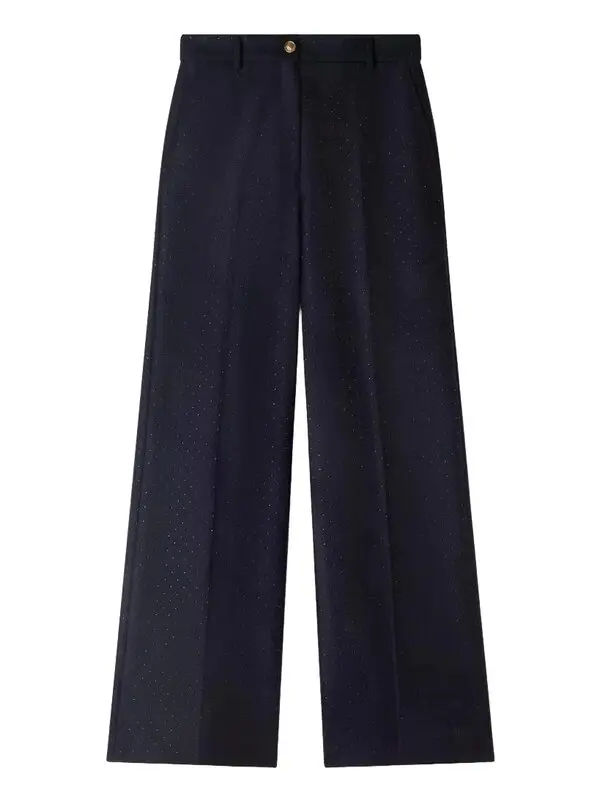 Sandro Rhinestone-embellished Straight-leg Trousers - Blue