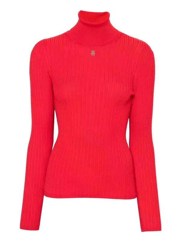 Sandro Logo-plaque Sweater - Red