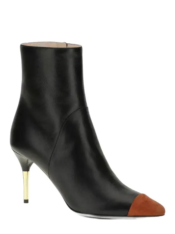 Valentino Garavani Sinead Ankle Boots In Nappa And Suede 85mm - Black