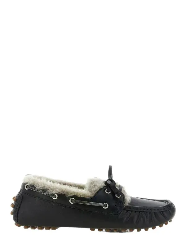 Brunello Cucinelli Monile Shearling-lined Loafers - Black