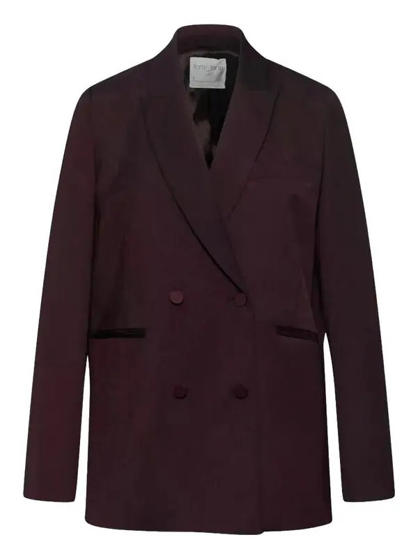 FORTE_FORTE Double-breasted Blazer - Red