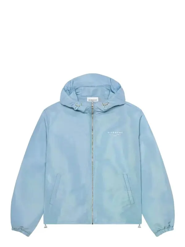 Givenchy Windbreaker In Polyfaille With Stamp Embroidery - Blue