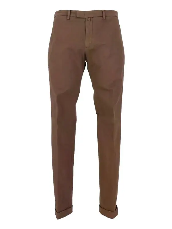 BRIGLIA 1949 Straight-leg Turn-up Trousers - Brown