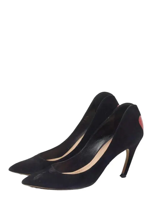 Dior Heart-patch Pointed-toe Pumps - Black