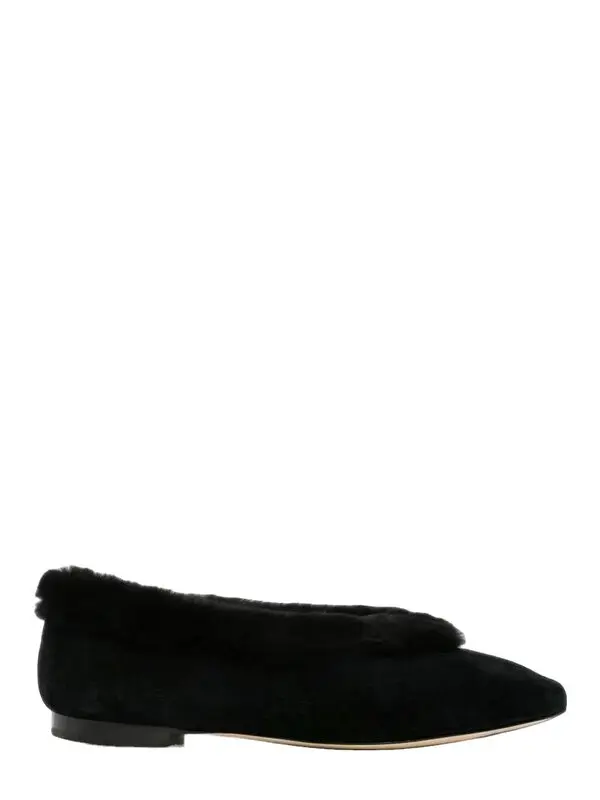 JIMMY CHOO Margot Shearling Ballet Flats - Black