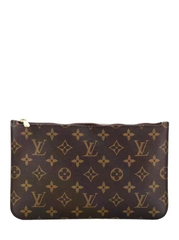 LOUIS VUITTON Neverfull Pochette Monogram Canvas Large Pouch - Brown