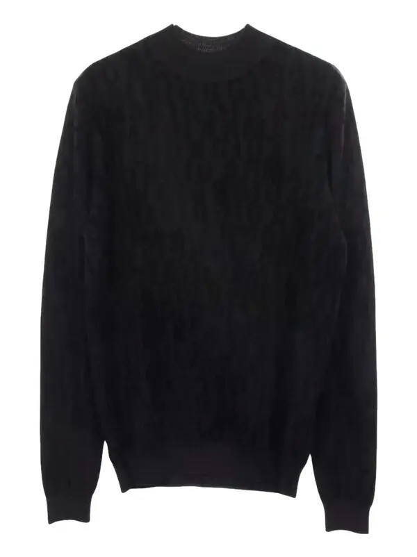 Giorgio Armani 2020s Logo-knit Mock-neck Sweater - Black