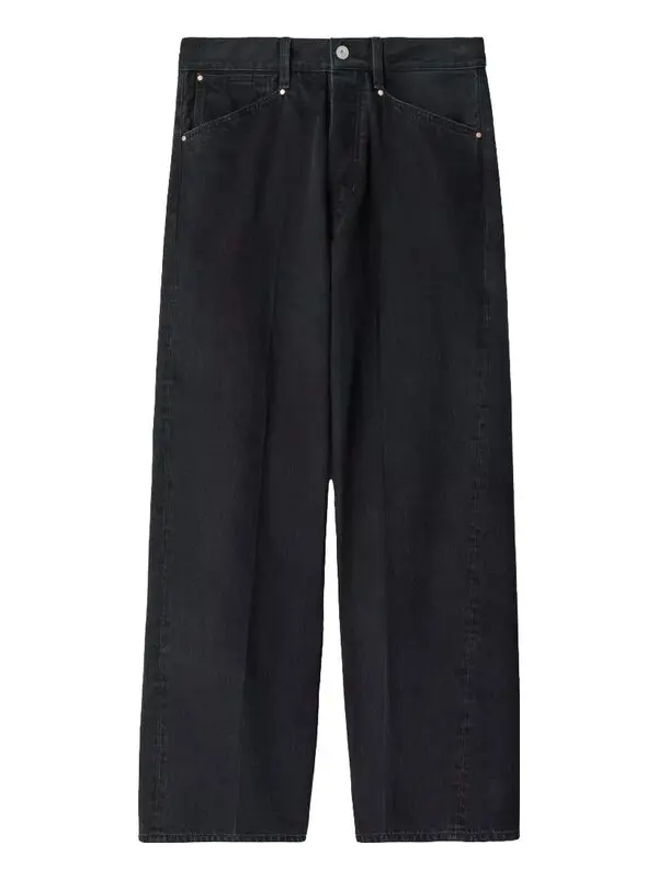 LEMAIRE Straight Five-pocket Pants In Washed Selvedge Denim - Black