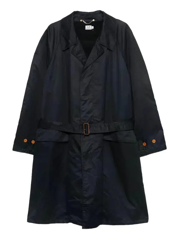 C.P. COMPANY 1990s Belted Trench Coat - Blue