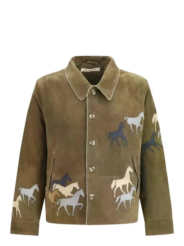 BAZISZT Valero Horse-patch Jacket - Green