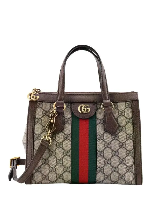 Gucci Ophidia Top Handle Gg Coated Canvas Small Tote Bag - Brown