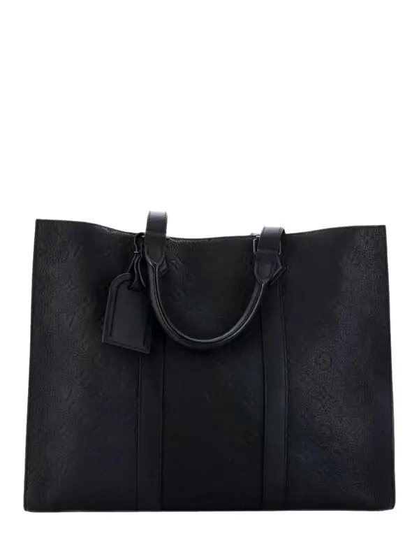 LOUIS VUITTON Sac Plat 24h Bag Monogram Taurillon Leather Shoulder Bag - Black