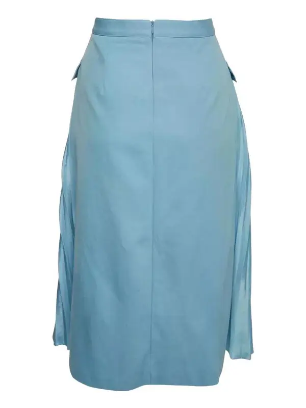 Red Valentino Pleated A-line Midi Skirt - Blue