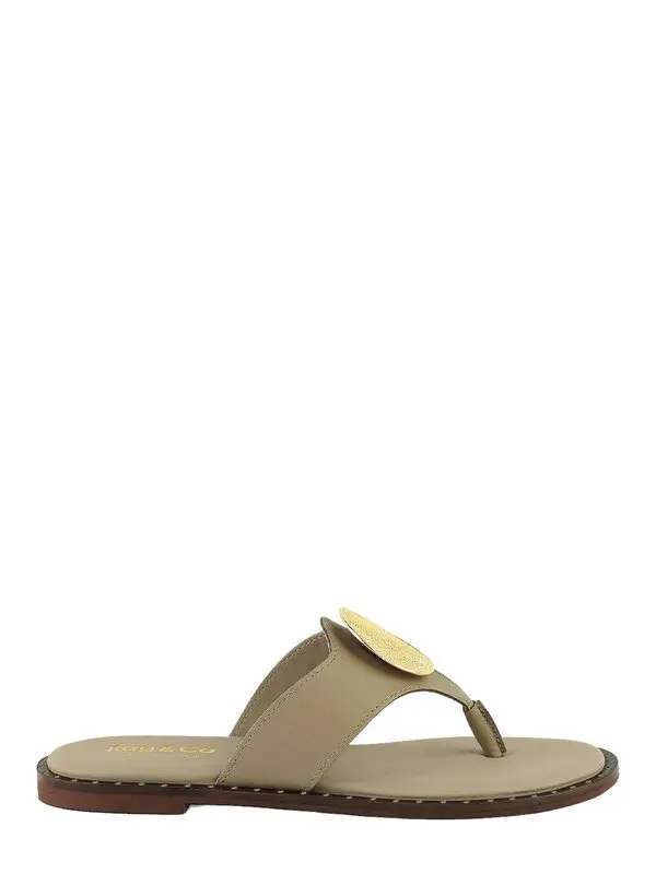 RAG & CO Neutrals Kathleen Embellished Slip-on Thong Sandals By - Beige