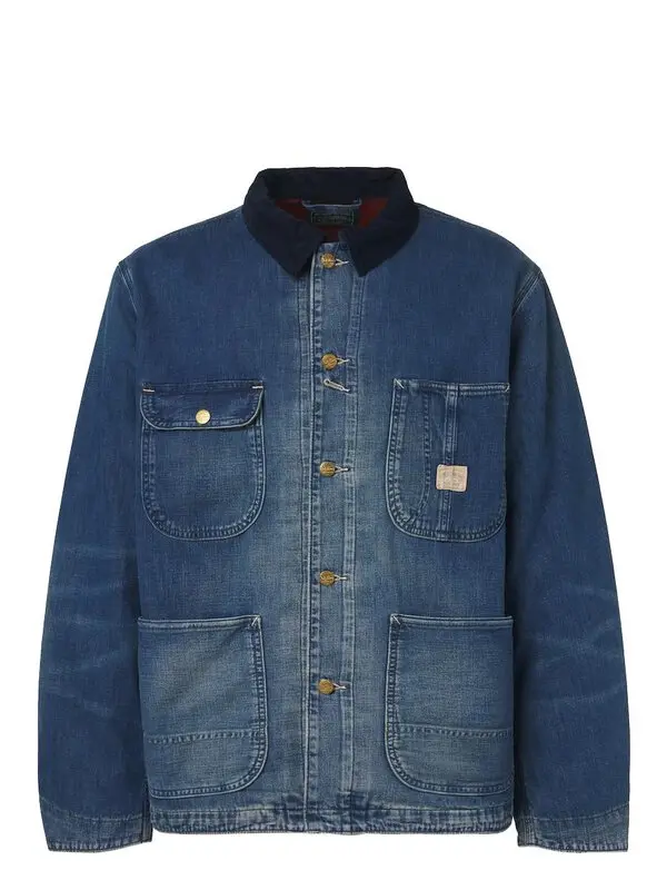 Polo Ralph Lauren Corduroy-trimmed Denim Jacket - Blue