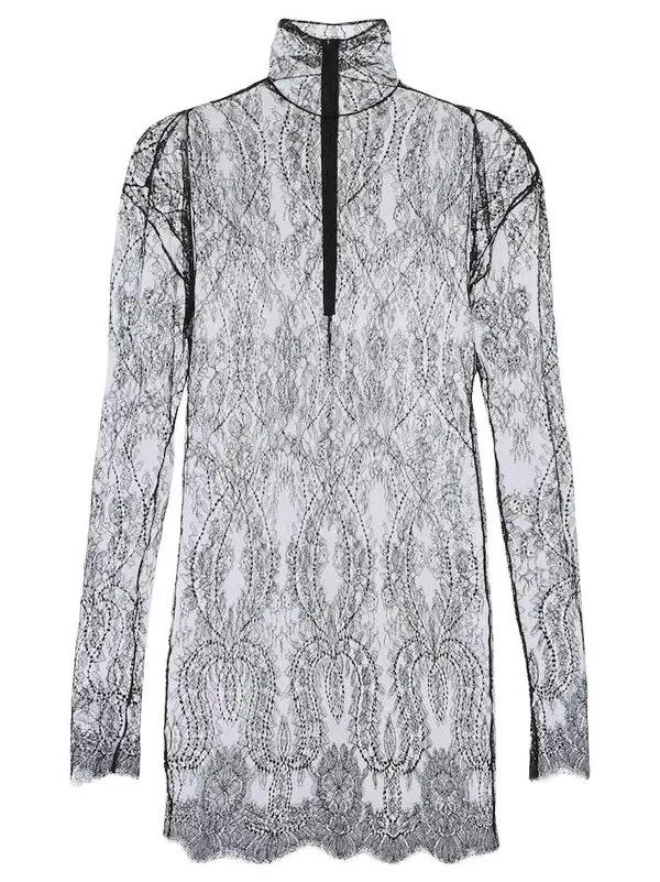 Dolce & Gabbana Floral Lace Minidress - Black
