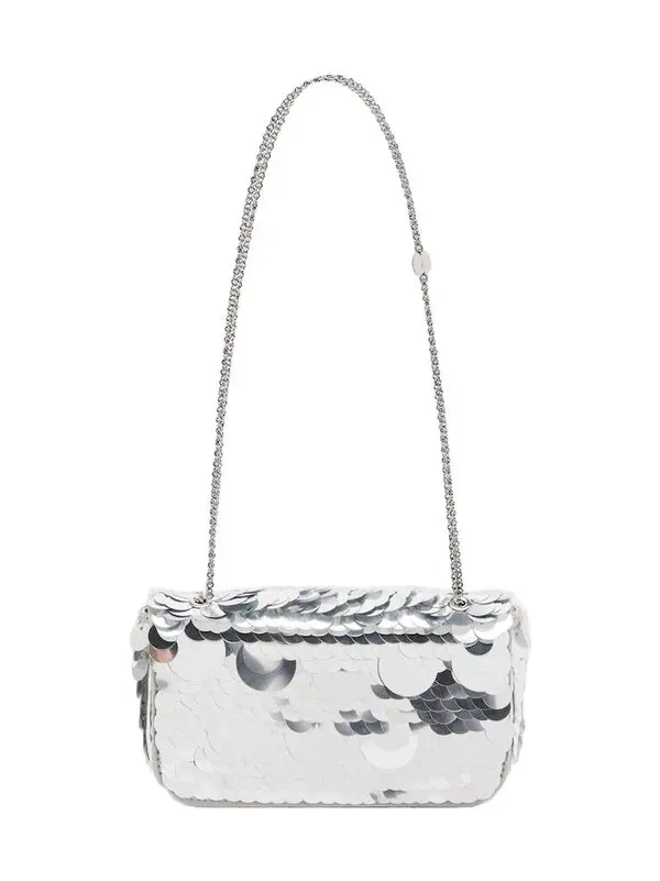 Rabanne Sparkle Mini Sequined Shoulder Bag - Silver