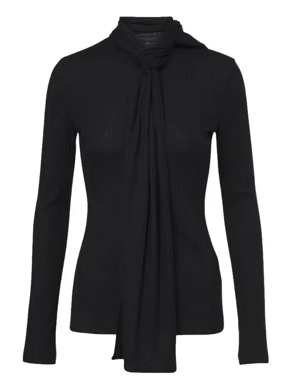 TOTEME Tie-neck Jersey Cardigan - Black