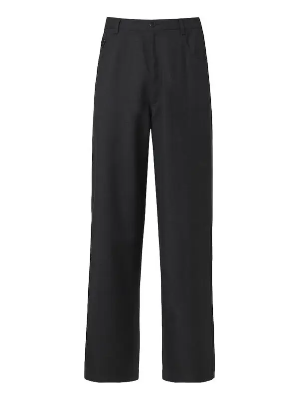 Prada Virgin Wool Wide-leg Pants - Grey
