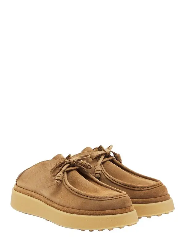 TOD'S Gommino® Suede Platform Mules - Brown