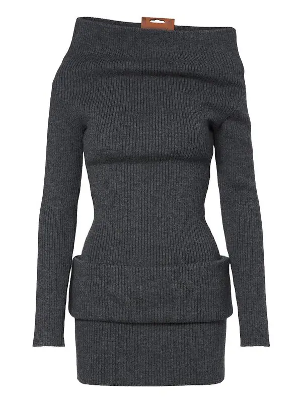JEAN PAUL GAULTIER Wool-blend Sweater Dress - Grey