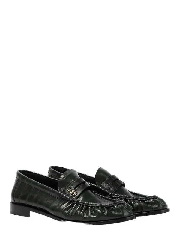 Saint Laurent Le Loafer Eel Leather Loafers - Green