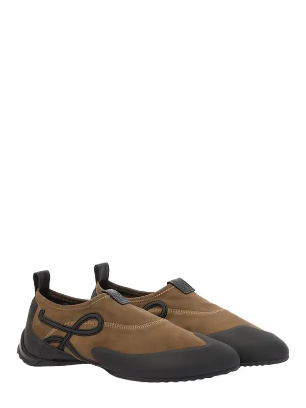 Loewe Grip Aqua Suede Slip-on Shoes - Brown