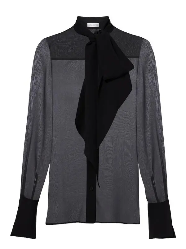 Nina Ricci Silk Chiffon Blouse - Black